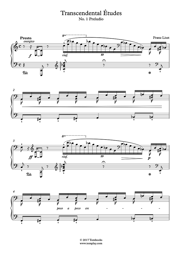 Liszt - Transcendental Études - No. 1 Preludio - Piano